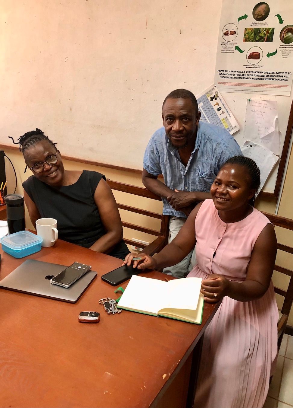 Left to right: Dr. Ivy Ligowe, Hakunawadi, Esnart Yohanne from Lilongwe ...